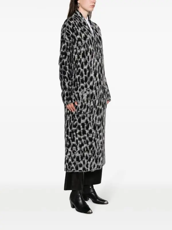 Zadig&Voltaire Leopard-print Cardigan Coat - Grey