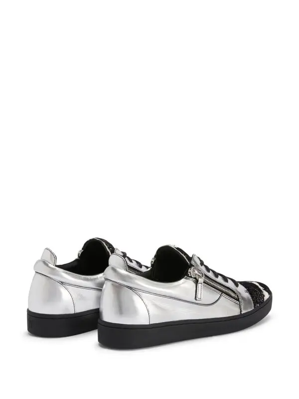 GIUSEPPE ZANOTTI Frankie Double-zip Low-top Sneakers - Silver