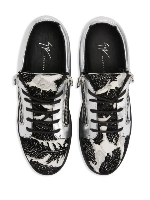 GIUSEPPE ZANOTTI Frankie Double-zip Low-top Sneakers - Silver
