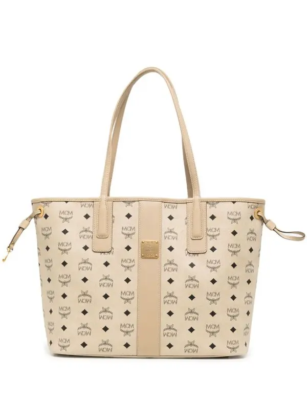 Mcm Medium Liz Monogram Tote Bag - Neutrals