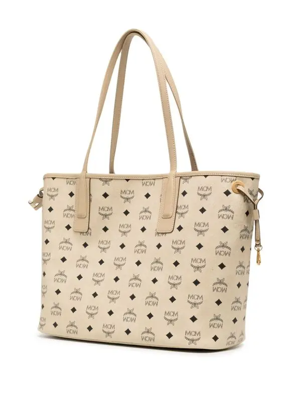 Mcm Medium Liz Monogram Tote Bag - Neutrals
