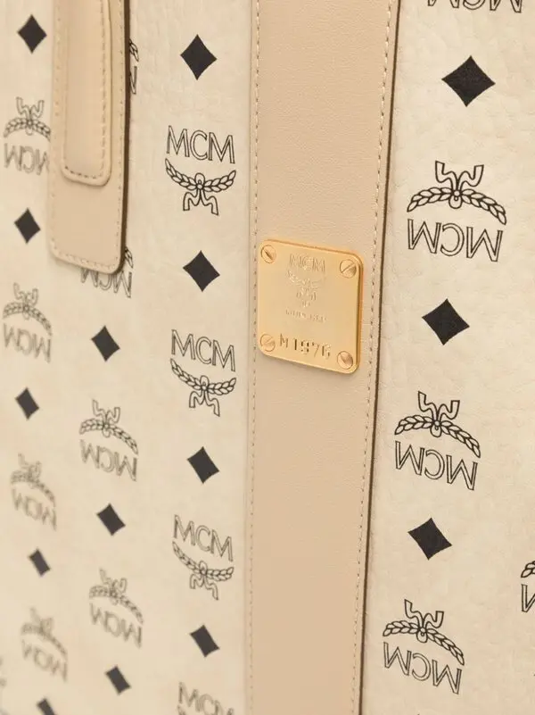 Mcm Medium Liz Monogram Tote Bag - Neutrals