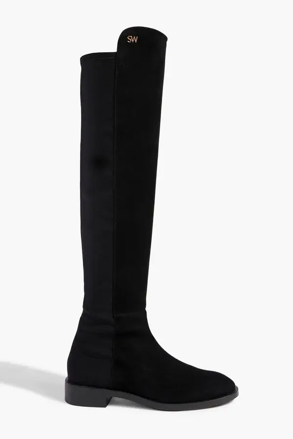 STUART WEITZMAN Keelan Microstretch And Suede Over-the-knee Boots - Black