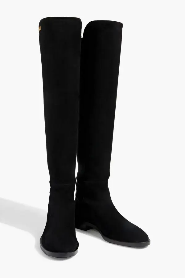 STUART WEITZMAN Keelan Microstretch And Suede Over-the-knee Boots - Black
