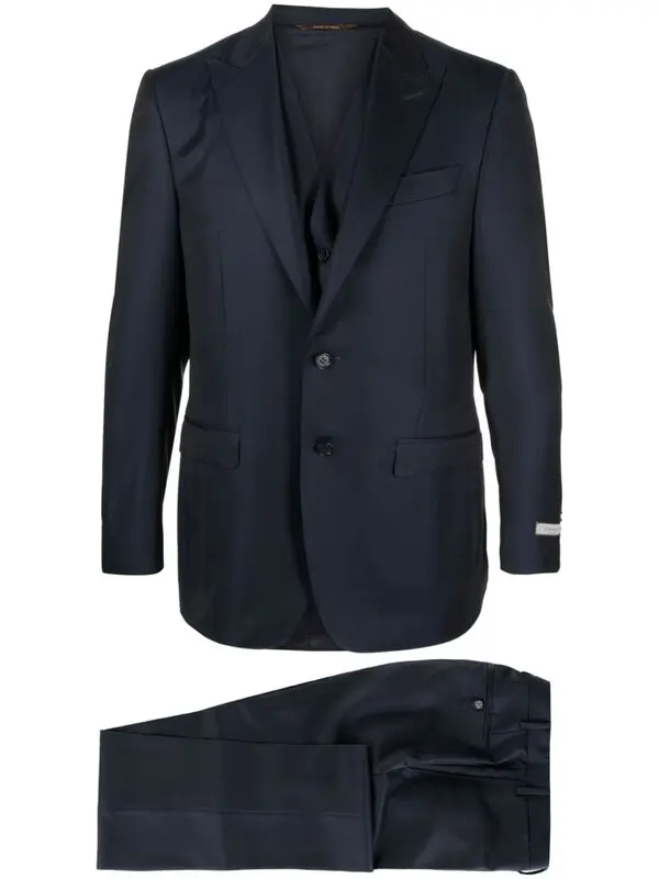 Canali Single-breasted Wool Suit - Blue