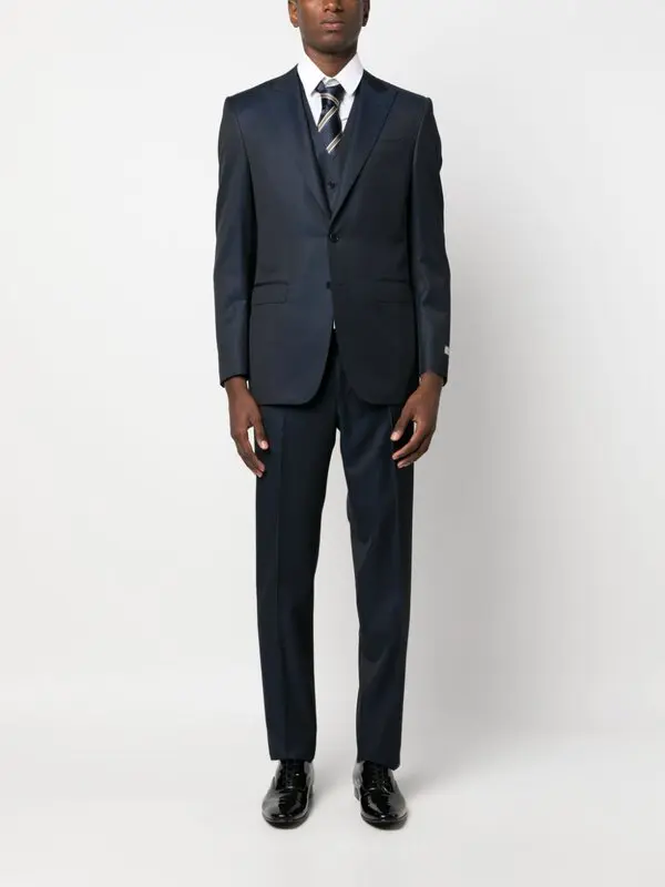 Canali Single-breasted Wool Suit - Blue