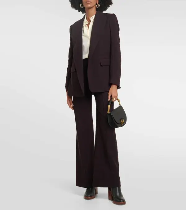 Chloé Wool And Cashmere Straight-leg Pants