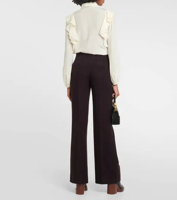 Chloé Wool And Cashmere Straight-leg Pants