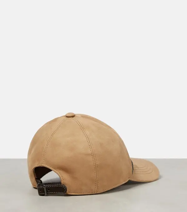 Brunello Cucinelli Monili-embellished Suede Baseball Cap