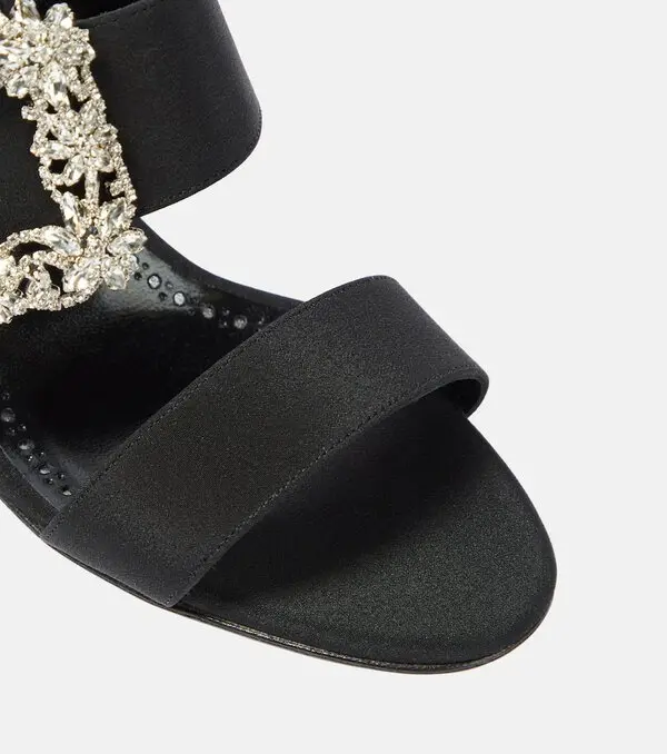 Manolo Blahnik Gable Embellished Sandals - Black