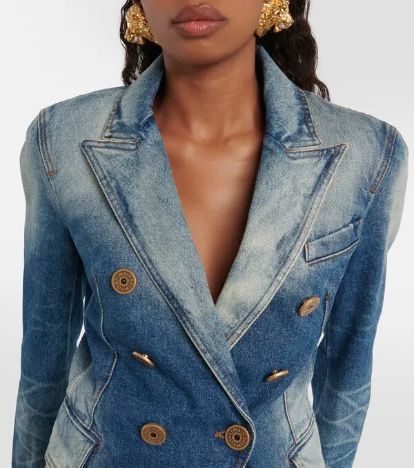 Balmain Double-breasted Denim Jacket