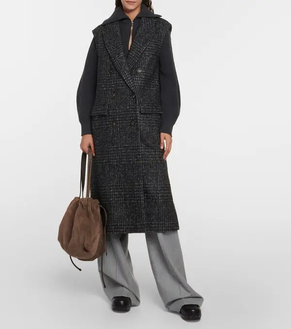Brunello Cucinelli Checked Wool-blend Coat