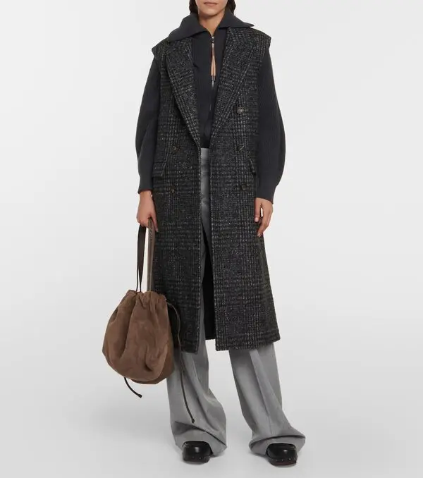 Brunello Cucinelli Checked Wool-blend Coat