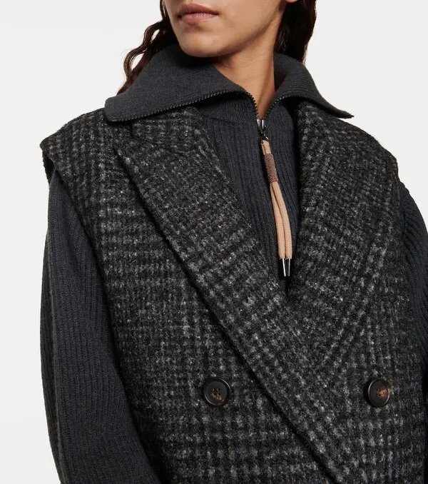 Brunello Cucinelli Checked Wool-blend Coat