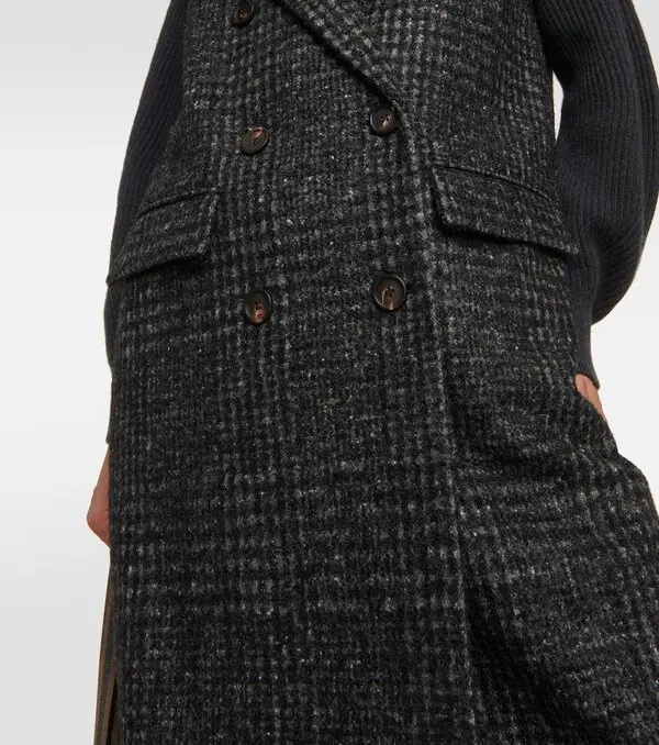 Brunello Cucinelli Checked Wool-blend Coat