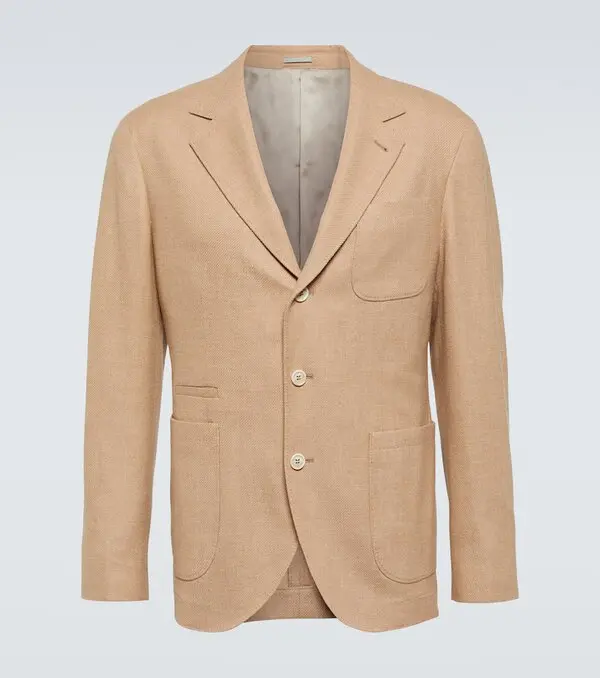 Brunello Cucinelli Wool, Cashmere, And Silk Twill Blazer