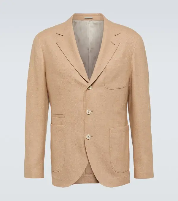 Brunello Cucinelli Wool, Cashmere, And Silk Twill Blazer