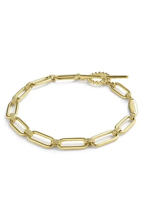 Lagos Signature Caviar Smooth Link Toggle Bracelet - Gold