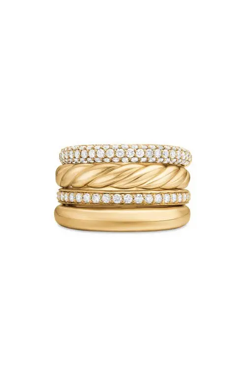 David Yurman Mercer™ Multirow Diamond Ring - 18k Yellow Gold