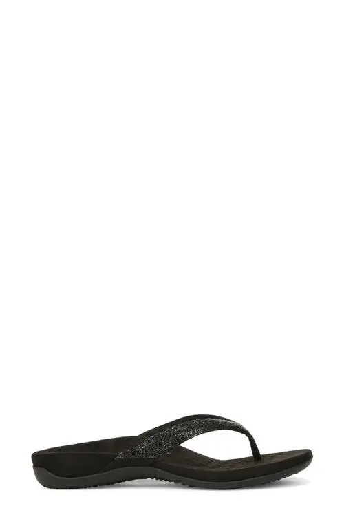 Vionic Dillon Shine Flip Flop - Black