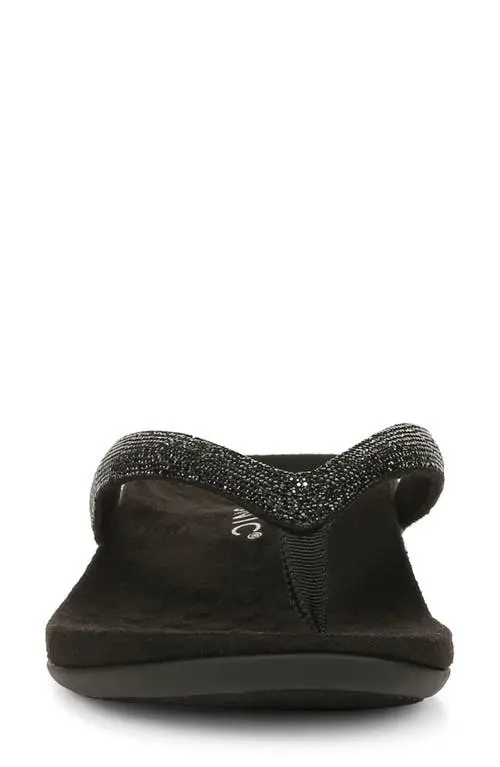 Vionic Dillon Shine Flip Flop - Black