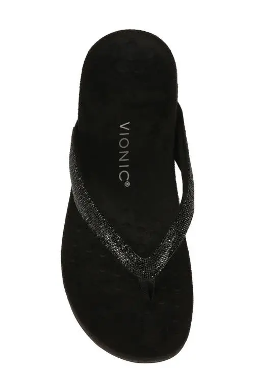 Vionic Dillon Shine Flip Flop - Black