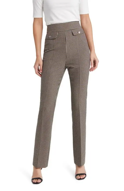 BOSS Tubeka Check Print Straight Leg Trousers