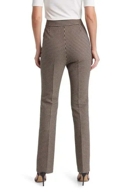 BOSS Tubeka Check Print Straight Leg Trousers
