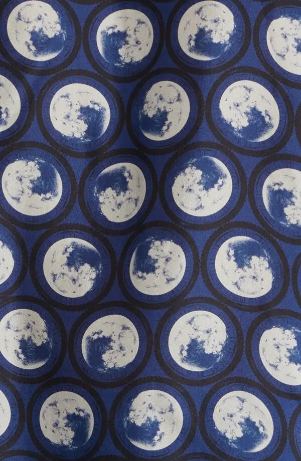 Off-White Moon Print Silk Button-up Shirt