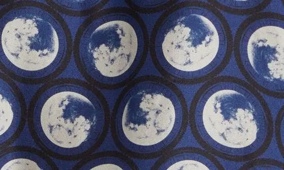 Off-White Moon Print Silk Button-up Shirt
