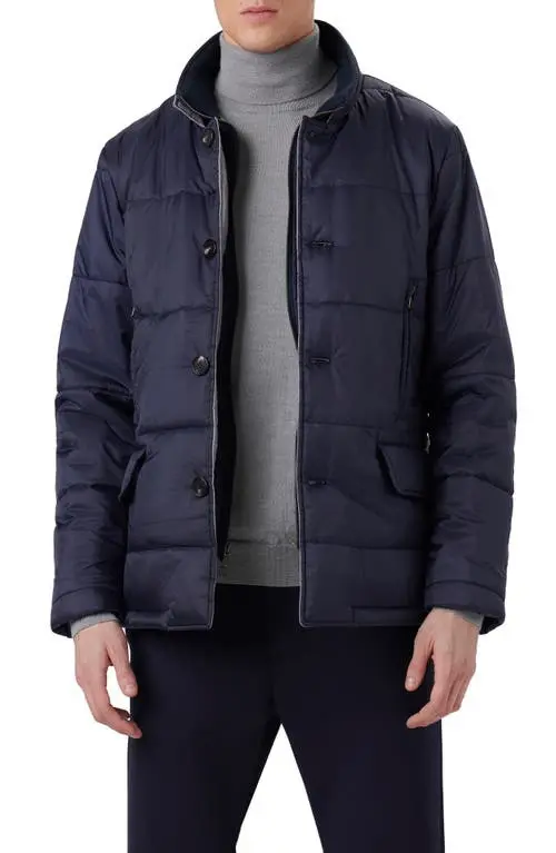 Bugatchi Water Repellent Quilted Jacket - Navy