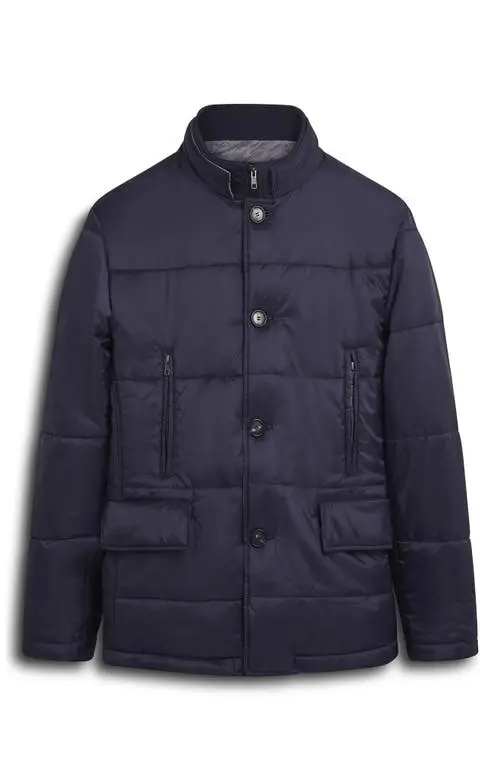 Bugatchi Water Repellent Quilted Jacket - Navy