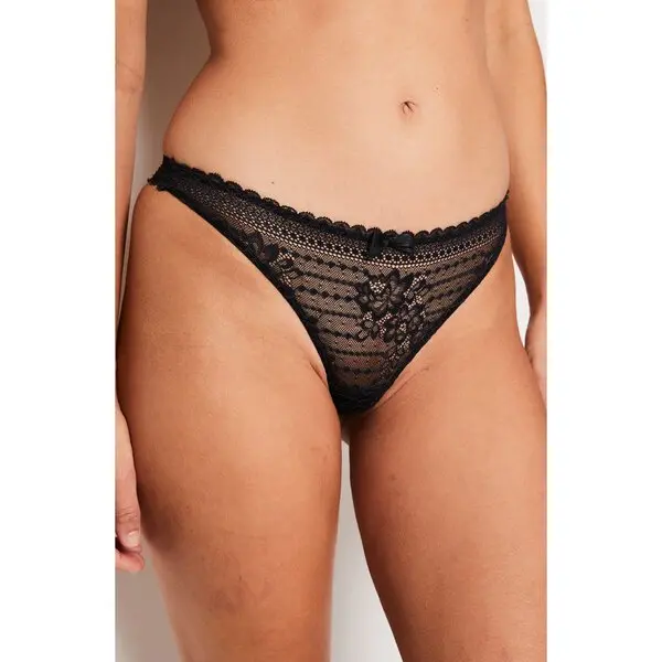 ETAM Panama Lace Thong - Black