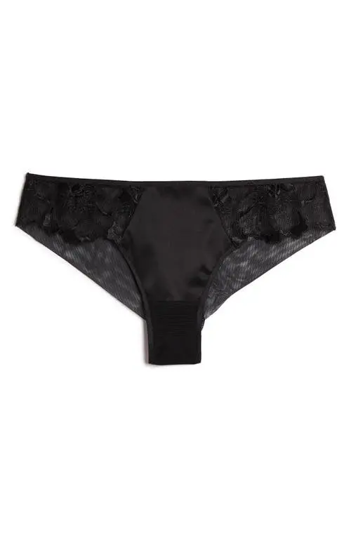 ETAM Amaryllis Lace & Satin Hipster Panties - Black