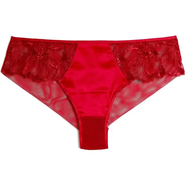 ETAM Amaryllis Lace & Satin Hipster Panties - Red