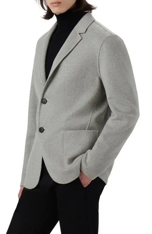 Bugatchi Wool Blend Double Button Blazer - Platinum