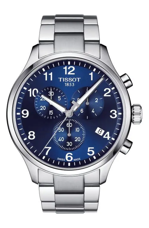 TISSOT Chrono Xl Collection Chronograph Bracelet Watch - Silver/blue/silver