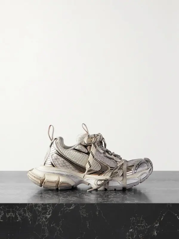 Balenciaga 3xl Mesh And Rubber Sneakers - Neutrals