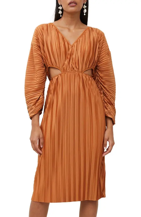 French Connection Regi Pleated Cutout Dress