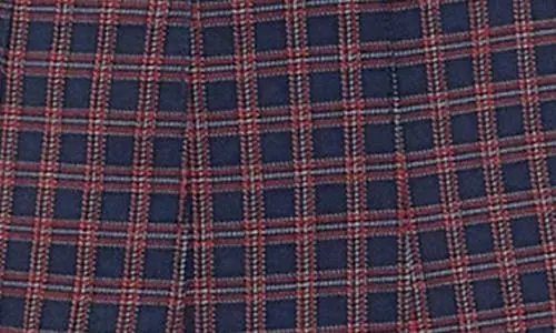 English Factory Pleated Check Skort - Navy