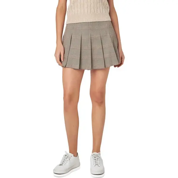 English Factory Pleated Check Skort