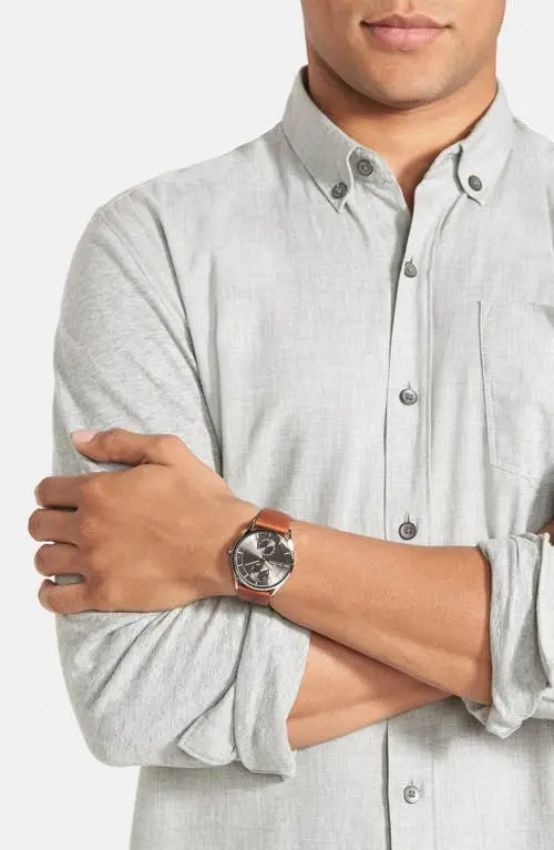 Skagen Holst' Multifunction Leather Strap Watch