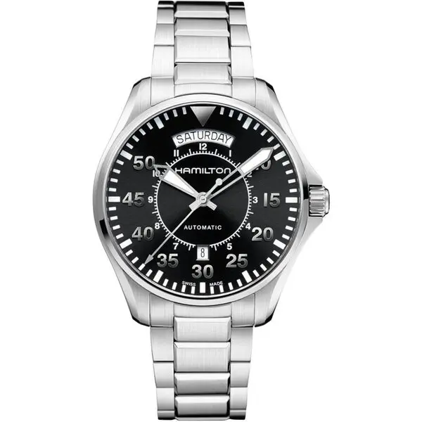 Hamilton Khaki Aviator Automatic Bracelet Watch - Silver/black