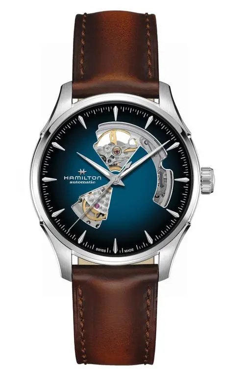 Hamilton Jazzmaster Open Heart Strap Watch - Blue