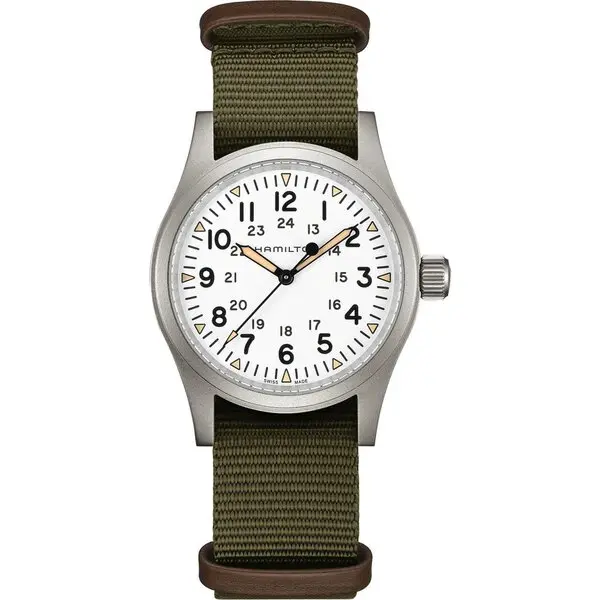 Hamilton Khaki Field Mechanical Strap Watch - White