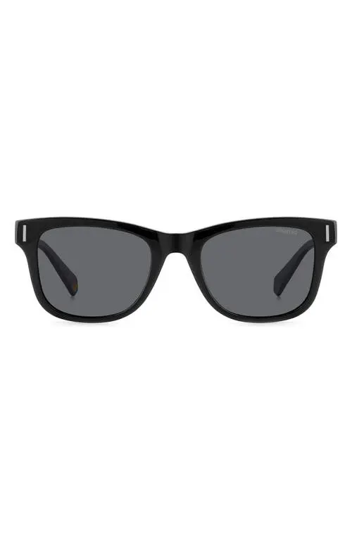 POLAROID 51mm Polarized Square Sunglasses - Black/gray Polarized