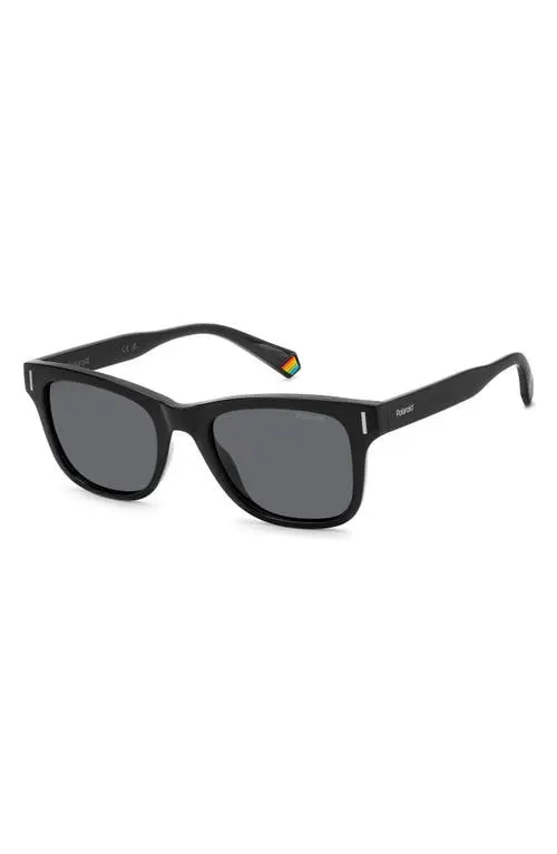 POLAROID 51mm Polarized Square Sunglasses - Black/gray Polarized
