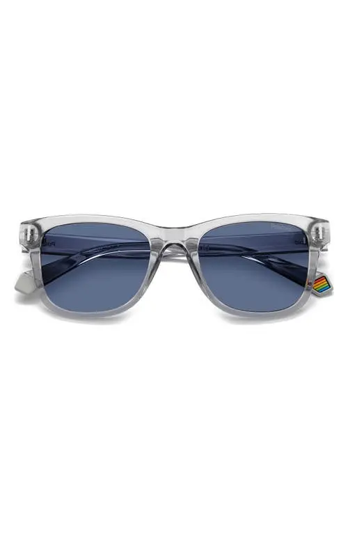 POLAROID 51mm Polarized Square Sunglasses - Grey/blue Polarized