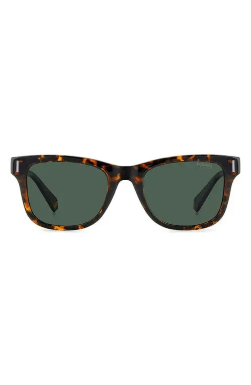POLAROID 51mm Polarized Square Sunglasses - Havana/green Polarized
