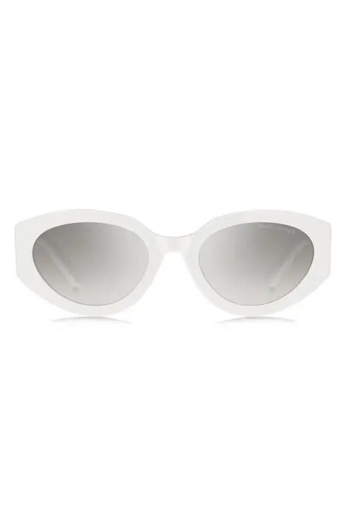 Marc Jacobs 54mm Round Sunglasses - White Grey/ Grey Ms Silver